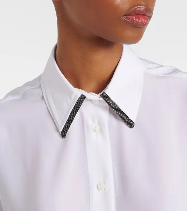 Brunello Cucinelli Monili Embellished Silk Shirt