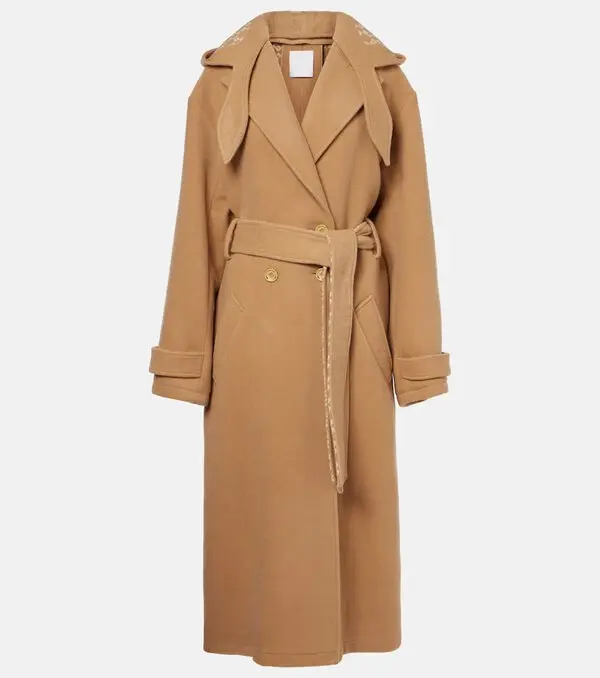 Givenchy Wool And Silk Wrap Coat