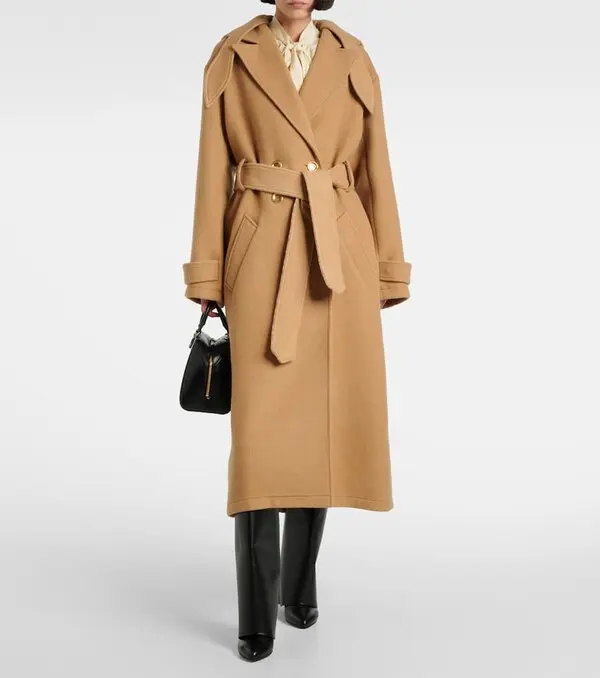 Givenchy Wool And Silk Wrap Coat