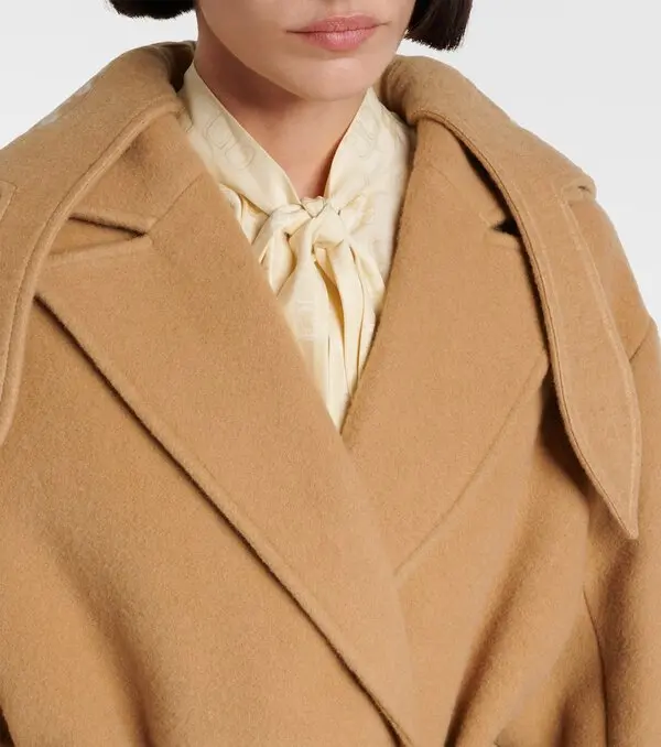 Givenchy Wool And Silk Wrap Coat