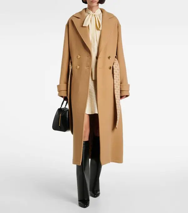 Givenchy Wool And Silk Wrap Coat