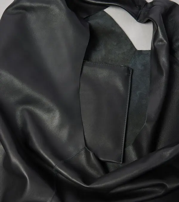 THE ROW Bindle Medium Leather Tote Bag - Black