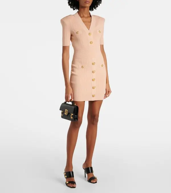 Balmain Knitted Minidress - Neutrals