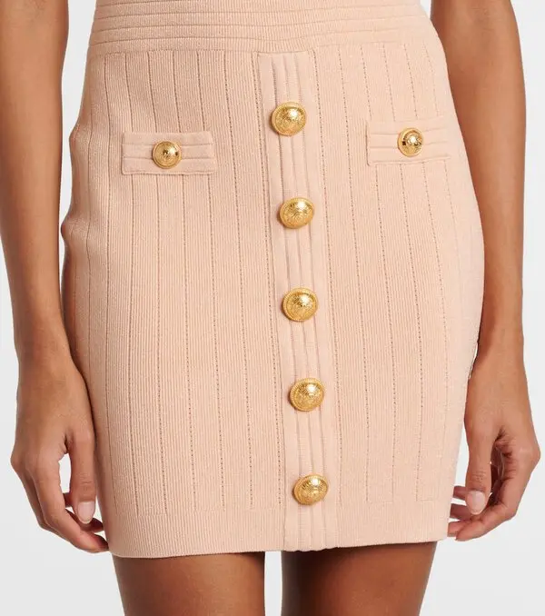 Balmain Knitted Minidress - Neutrals