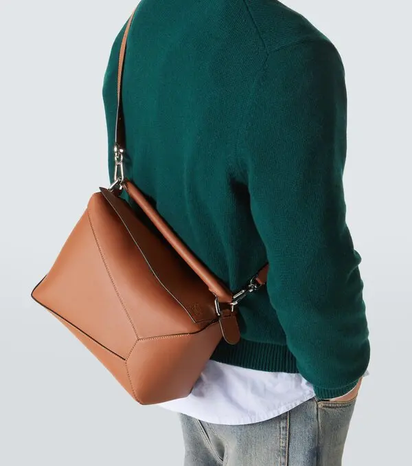 Loewe Puzzle Small Leather Shoulder Bag - Brown