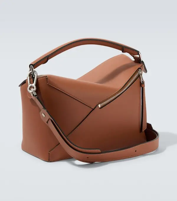 Loewe Puzzle Small Leather Shoulder Bag - Brown