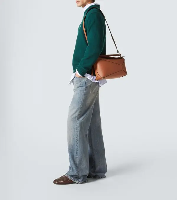 Loewe Puzzle Small Leather Shoulder Bag - Brown