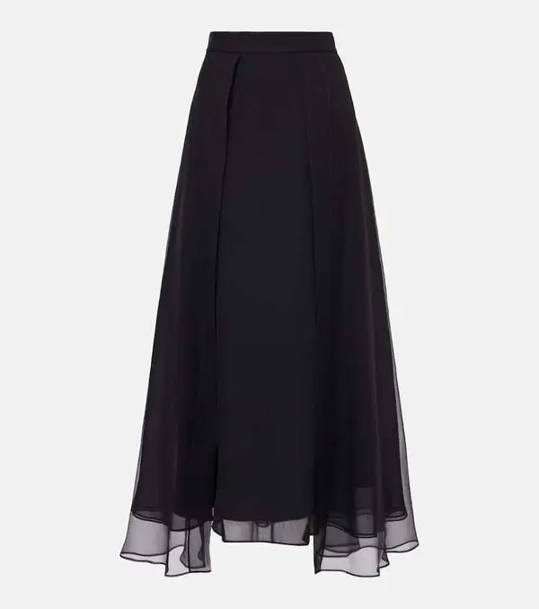Brunello Cucinelli Silk Midi Skirt