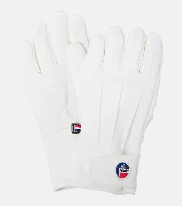 Fusalp Glacier Leather-trimmed Ski Gloves - White