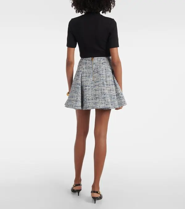Balmain Space-dyed Cotton-blend Miniskirt