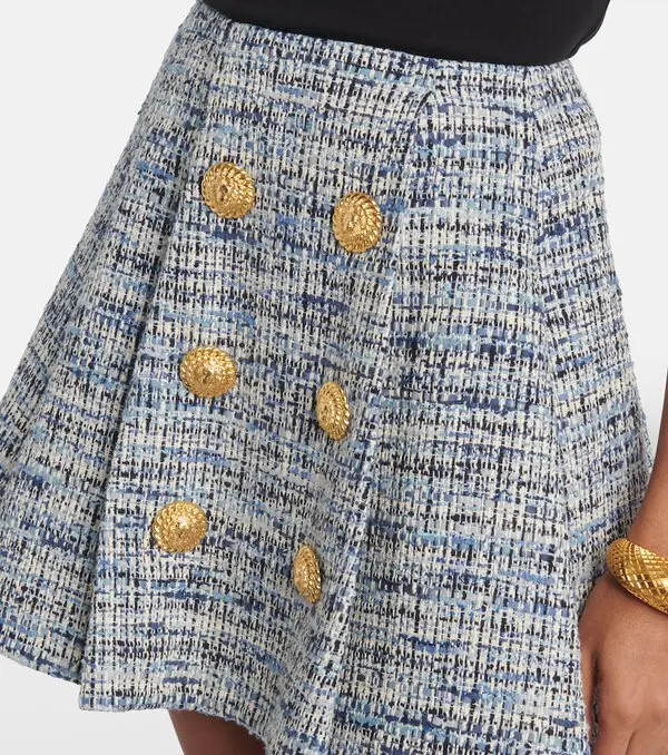 Balmain Space-dyed Cotton-blend Miniskirt