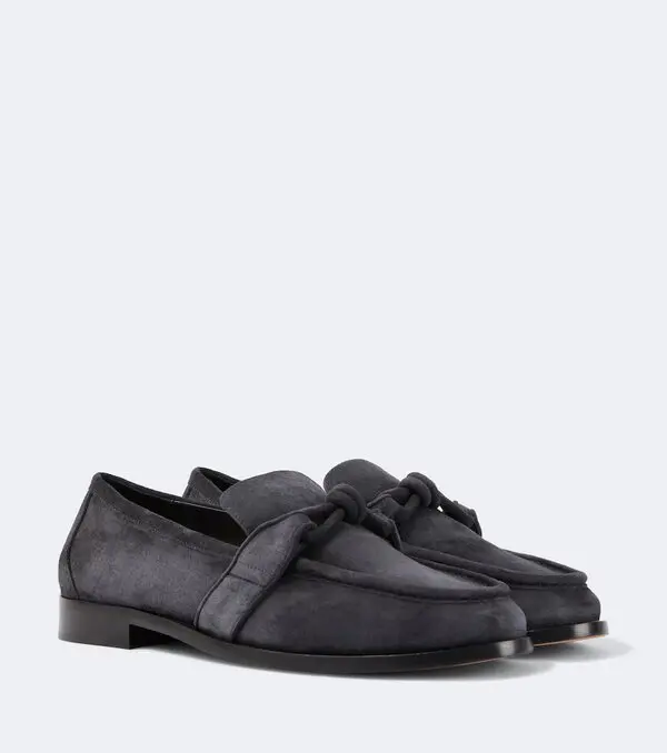 Bottega Veneta Astaire Knot Suede Loafers - Blue