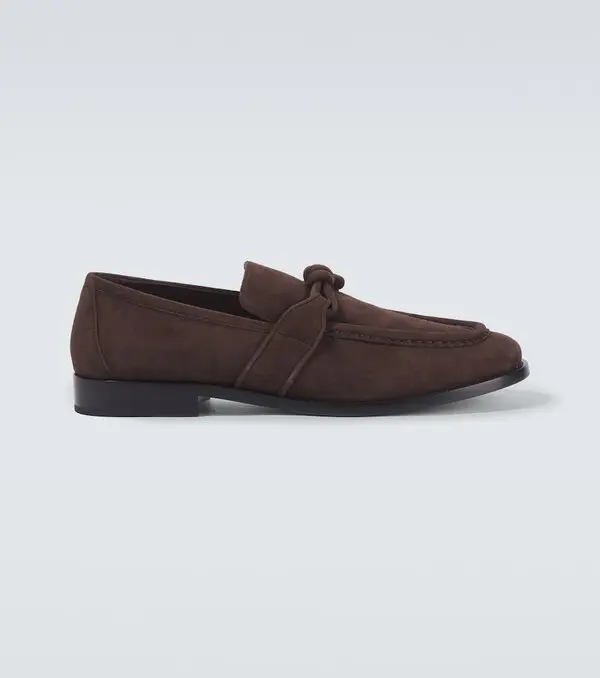 Bottega Veneta Astaire Knot Suede Loafers - Brown