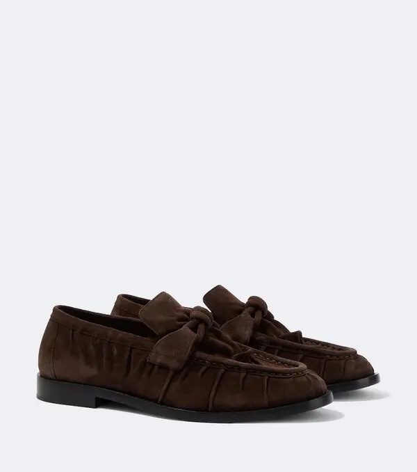 Bottega Veneta Astaire Knot Suede Loafers - Brown