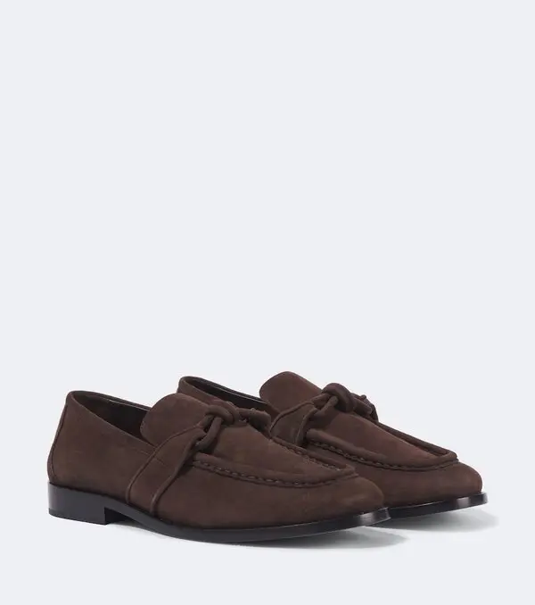 Bottega Veneta Astaire Knot Suede Loafers - Brown