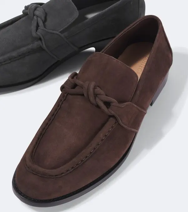 Bottega Veneta Astaire Knot Suede Loafers - Brown