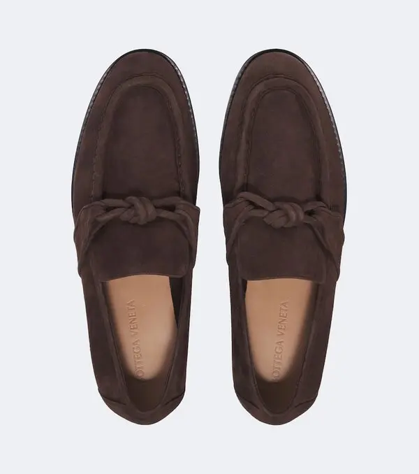 Bottega Veneta Astaire Knot Suede Loafers - Brown
