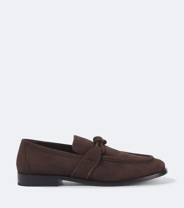 Bottega Veneta Astaire Knot Suede Loafers - Brown
