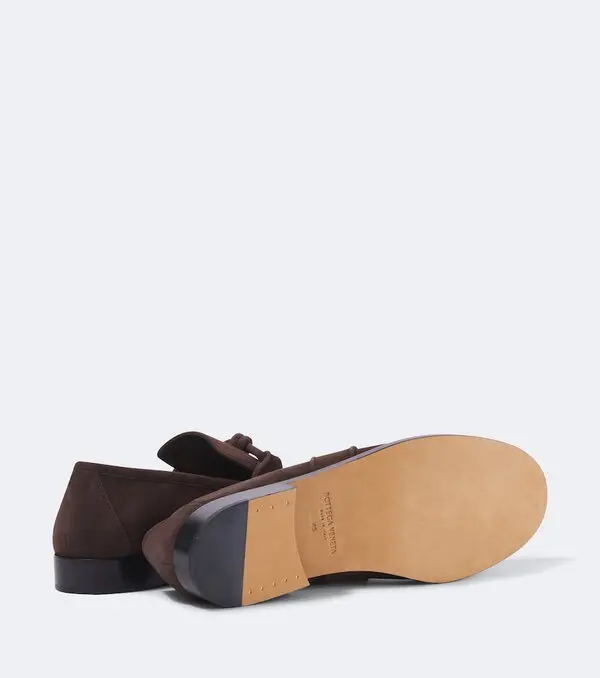 Bottega Veneta Astaire Knot Suede Loafers - Brown