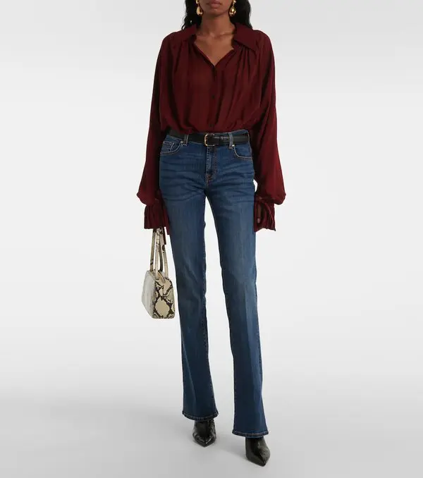 7 For All Mankind Low-rise Bootcut Jeans - Blue