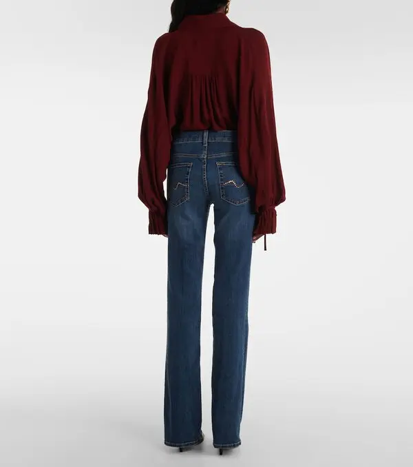 7 For All Mankind Low-rise Bootcut Jeans - Blue