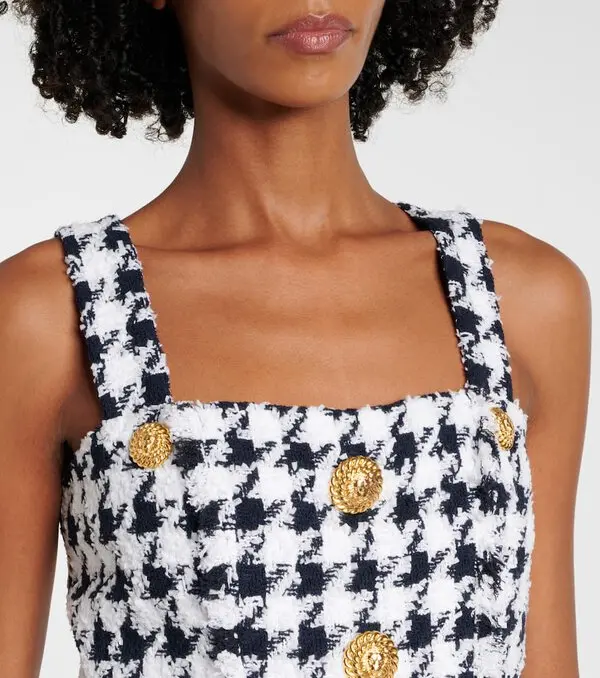 Balmain Houndstooth Tweed Mini Dress
