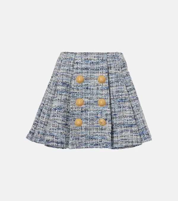 Balmain Space-dyed Cotton-blend Miniskirt