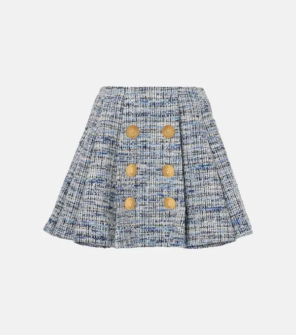 Balmain Space-dyed Cotton-blend Miniskirt