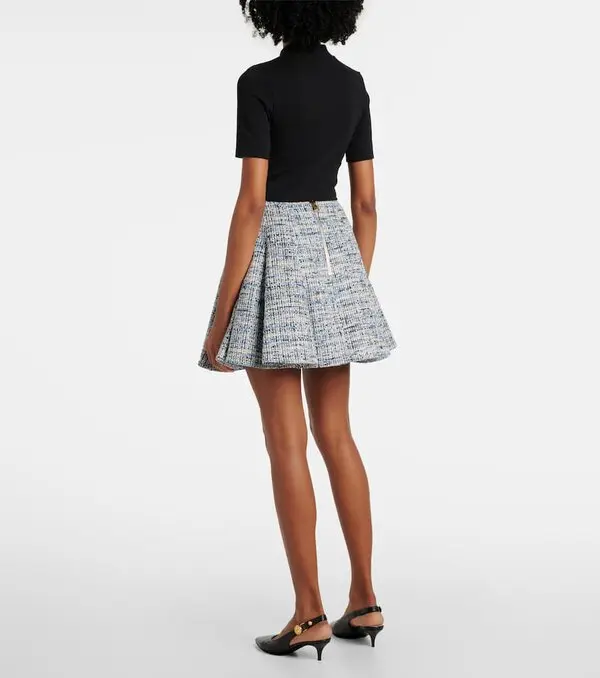 Balmain Space-dyed Cotton-blend Miniskirt