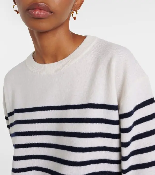 LISA YANG Cila Striped Cashmere T-shirt