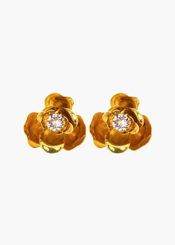 JENNIFER BEHR Lil Earrings - Crystal Antique Gold