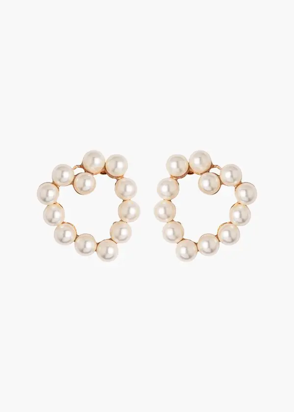 JENNIFER BEHR Carly Heart-shaped Earrings - Pearl
