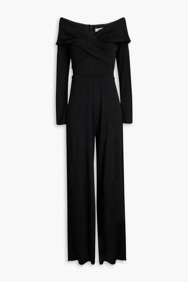 Diane Von Furstenberg Lucien Stretch-jersey Wide-leg Jumpsuit - Black