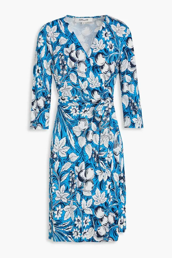 Diane Von Furstenberg Julian Snake-print Silk-jersey Wrap Dress - Azure