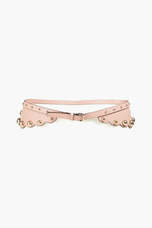 Red Valentino Embellished Leather Belt In Blush - 55% Off 
