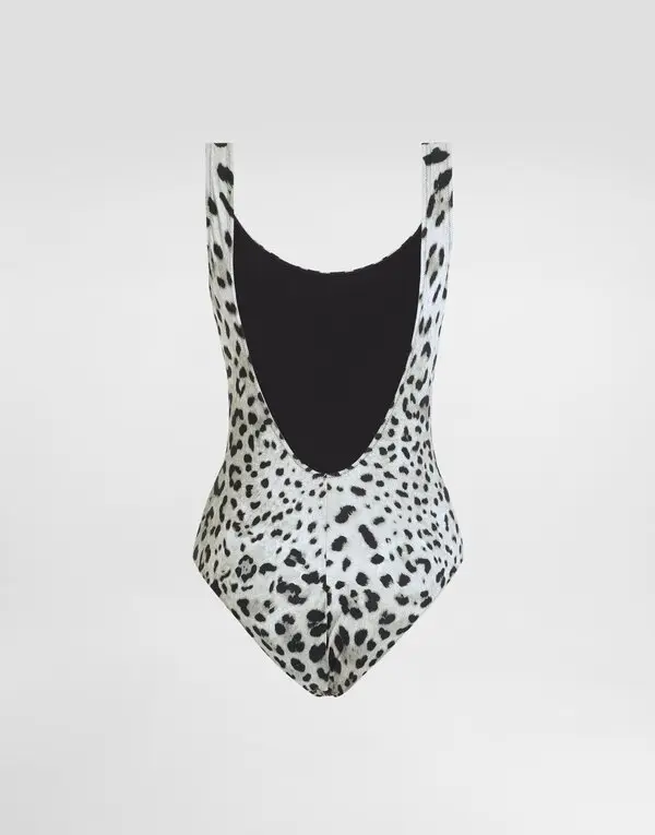 Dolce & Gabbana Leopard- One-piece Racing Swimsuit