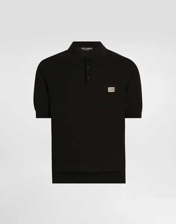 Dolce & Gabbana Cotton Polo-shirt With Logo Tag - Black