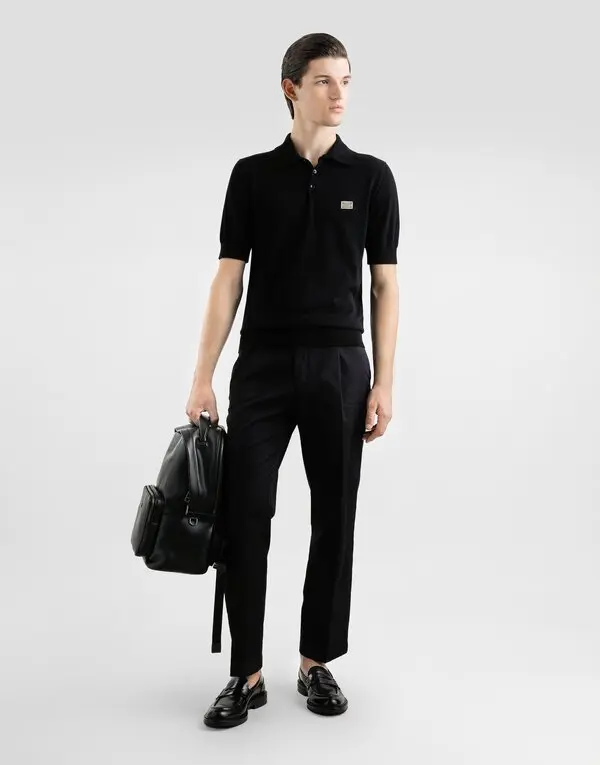 Dolce & Gabbana Cotton Polo-shirt With Logo Tag - Black