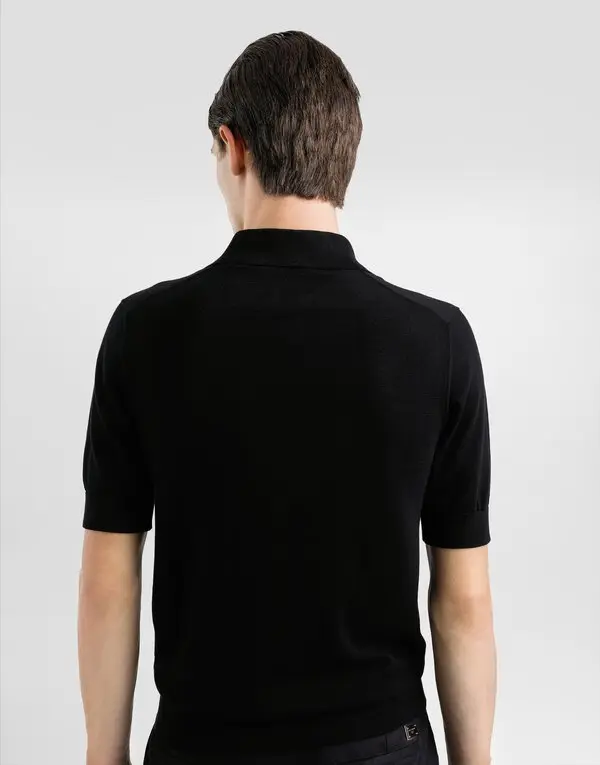 Dolce & Gabbana Cotton Polo-shirt With Logo Tag - Black