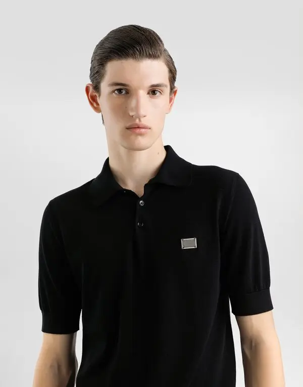 Dolce & Gabbana Cotton Polo-shirt With Logo Tag - Black