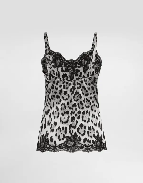 Dolce & Gabbana Leopard Lingerie Top - Print