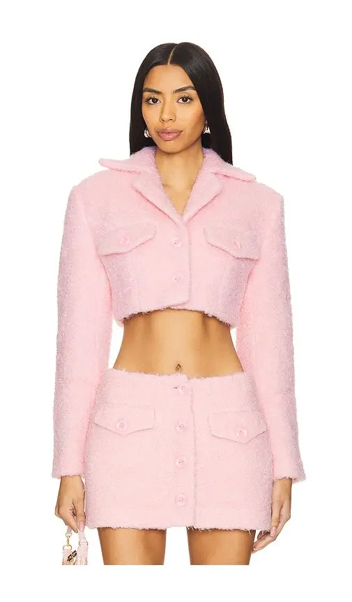YUHAN WANG Cropped Faux Fur Jacket