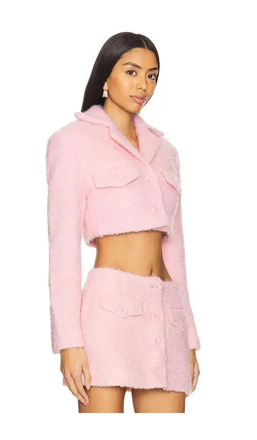 YUHAN WANG Cropped Faux Fur Jacket
