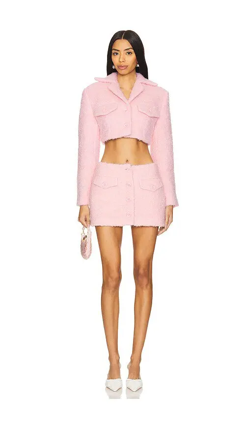 YUHAN WANG Cropped Faux Fur Jacket
