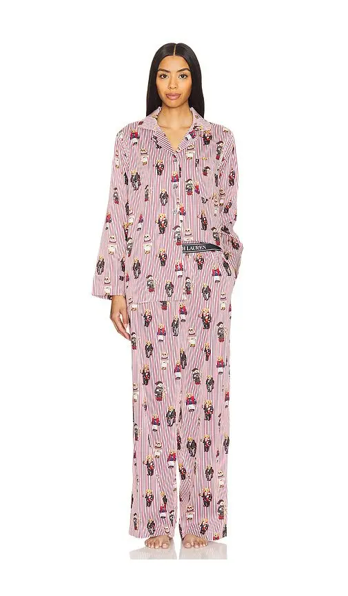 Polo Ralph Lauren Madison Pajama Set In Pink - Bear Red