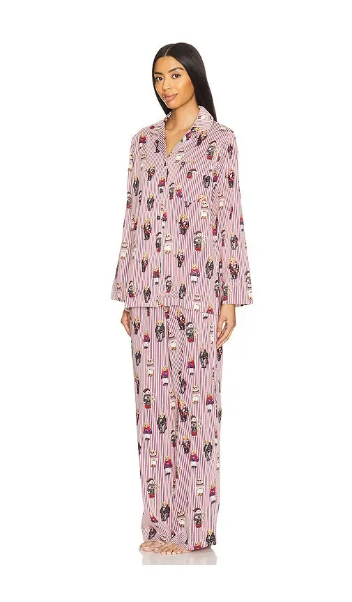 Polo Ralph Lauren Madison Pajama Set In Pink - Bear Red