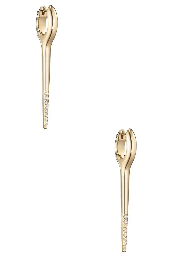Melissa Kaye Lola Medium Needle Diamond Earrings - 18k Yellow Gold & Diamonds