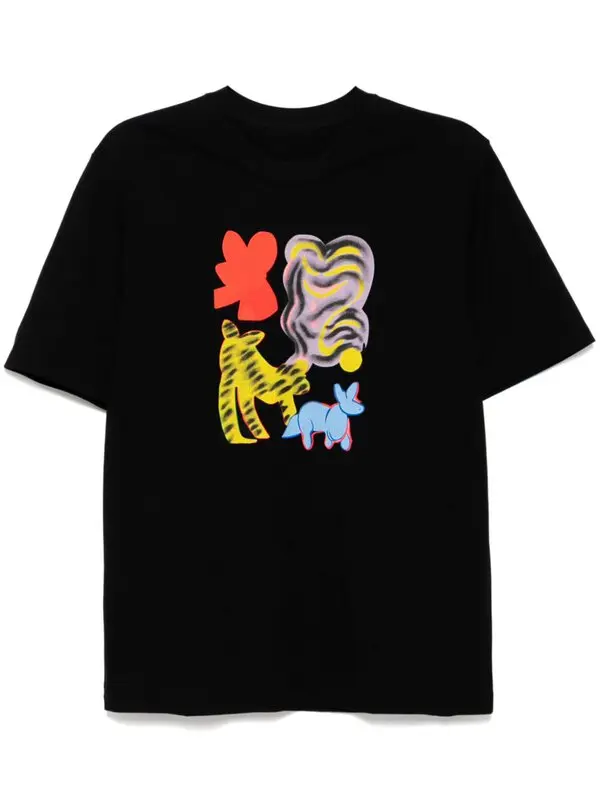 JNBY Cats-printed T-shirt - Black