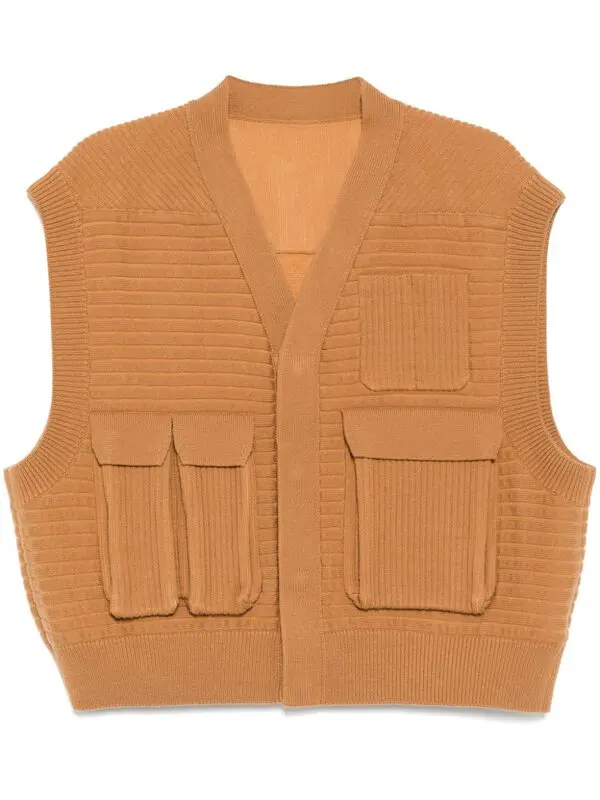 CROQUIS V-neck Ribbed Knit Vest