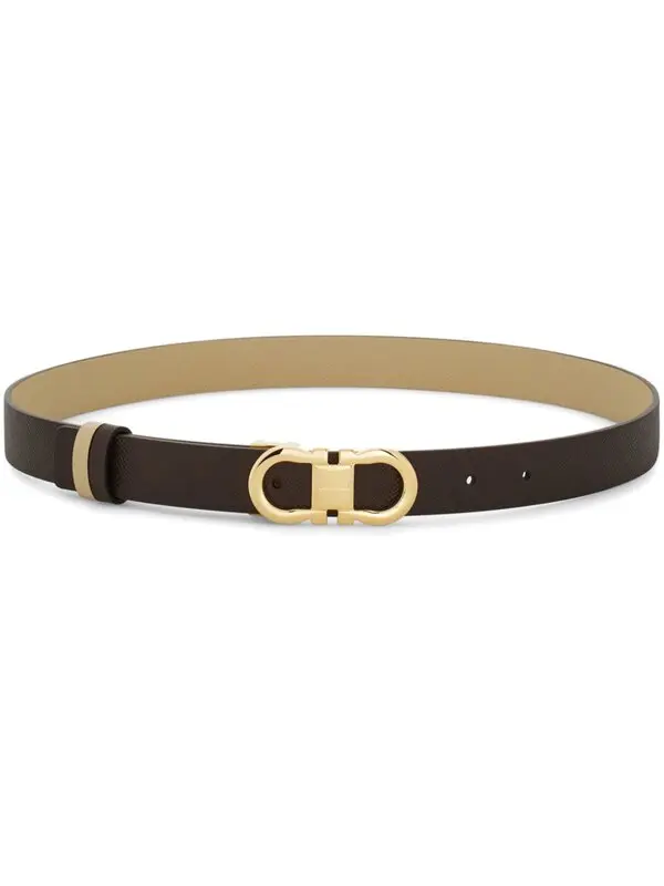 FERRAGAMO Gancini Reversible Belt - Brown